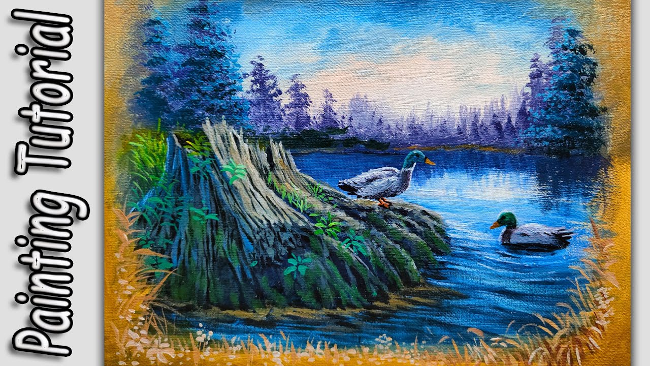 Easy Painting for Beginner / Wild Ducks in the Lake / Fine Art ...