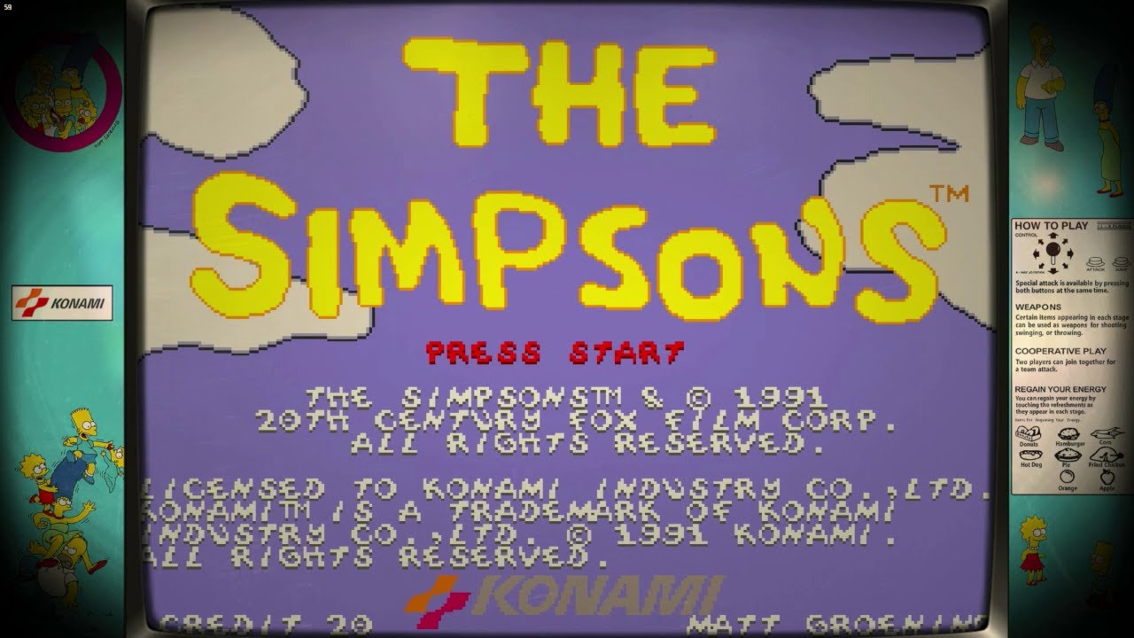 The Simpsons (1991/Konami/Mame/Arcade/Emulation/PC/Steam Deck/4k) - YouTube