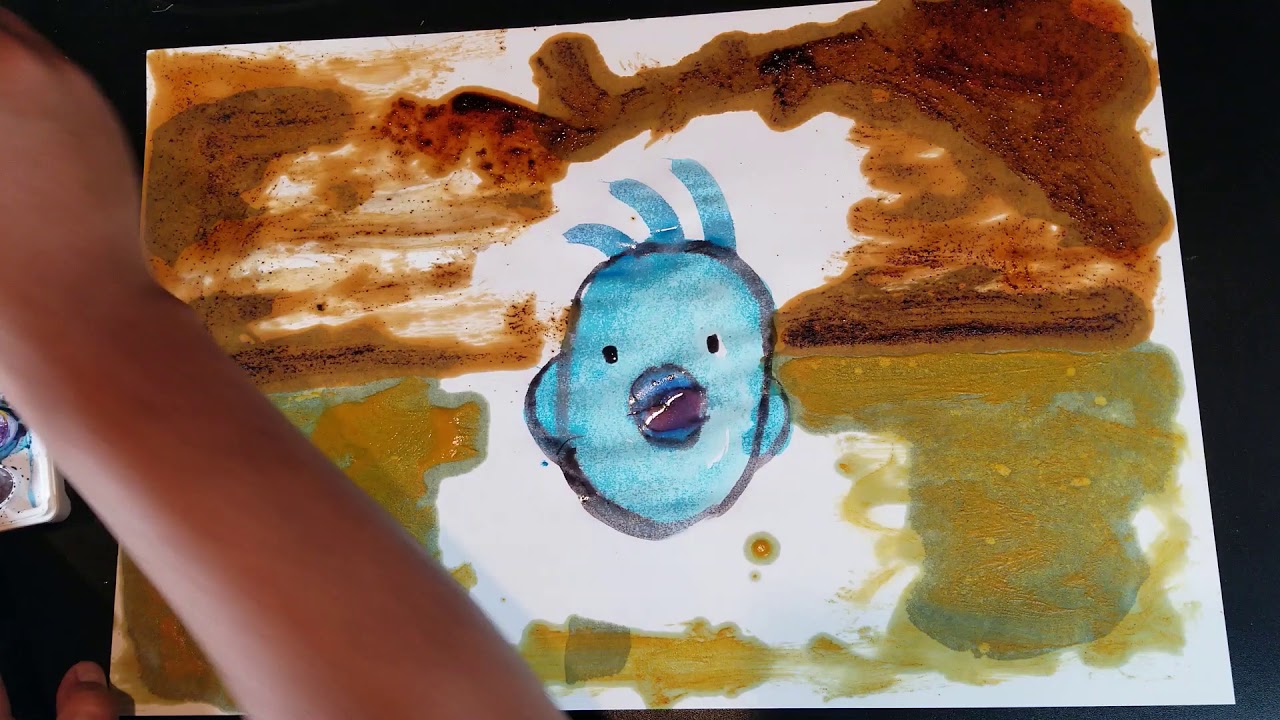 Grumpy Bird - Paprika and Turmeric Art - YouTube
