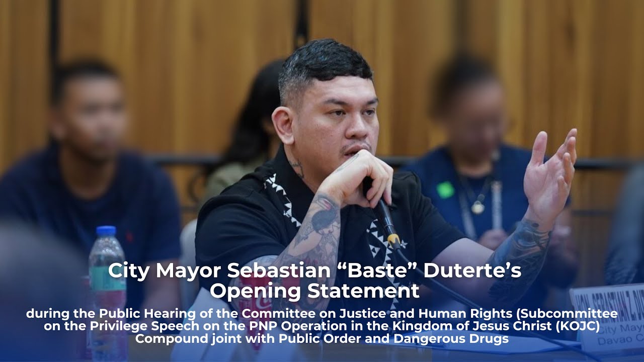 City Mayor Sebastian "Baste" Duterte's Opening Statement - September 6 ...