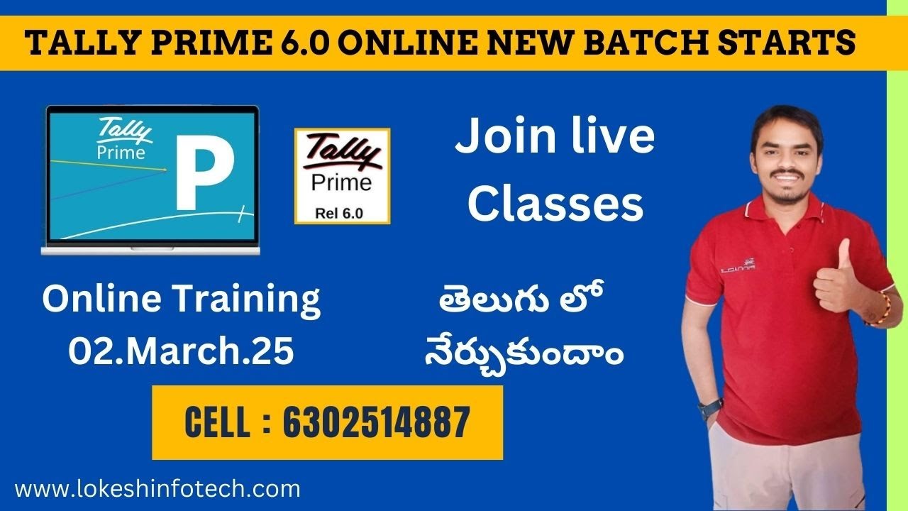 TALLY Prime Online New Batch starts on 02.March.25 | 6302514887 - YouTube