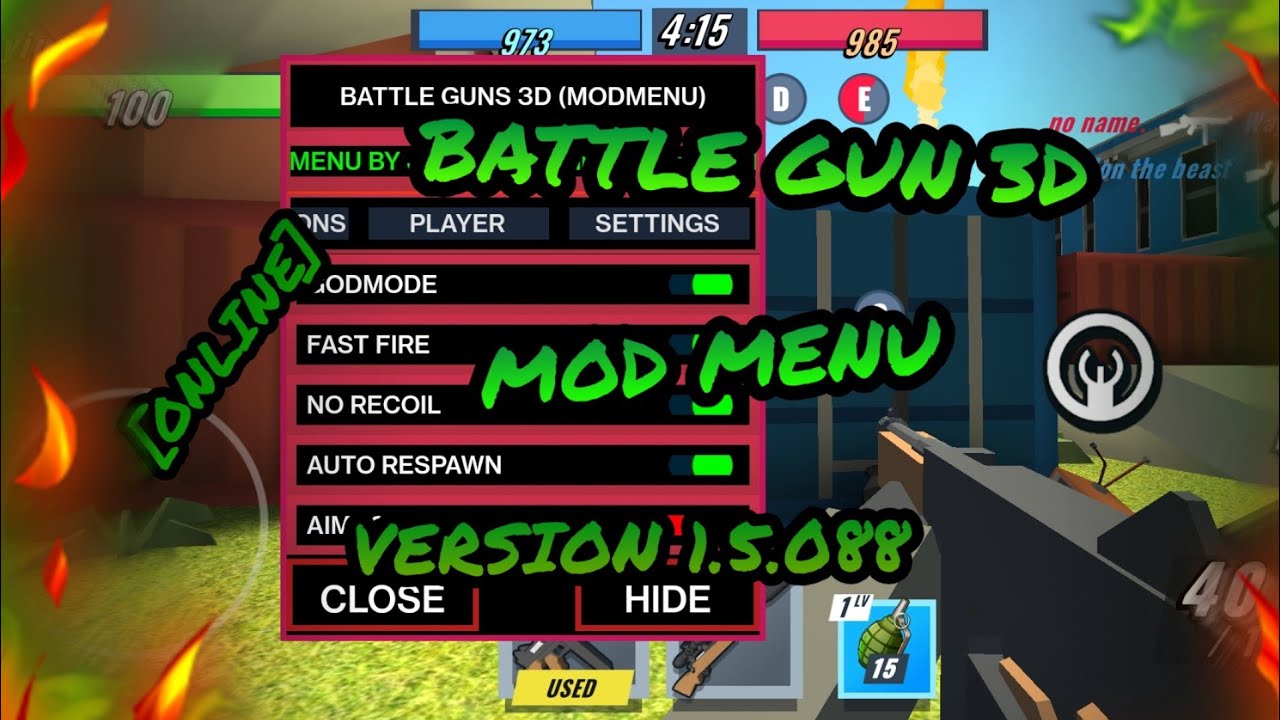 BATTLE GUN 3D||V1.5.088||MOD MENU BY JAYIUZ - YouTube
