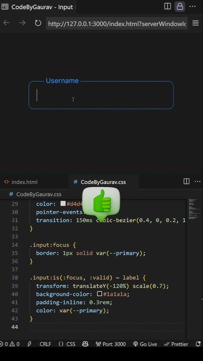 Floating Label Input using HTML & CSS #webdevelopment #coding #htmlcss #shorts - YouTube