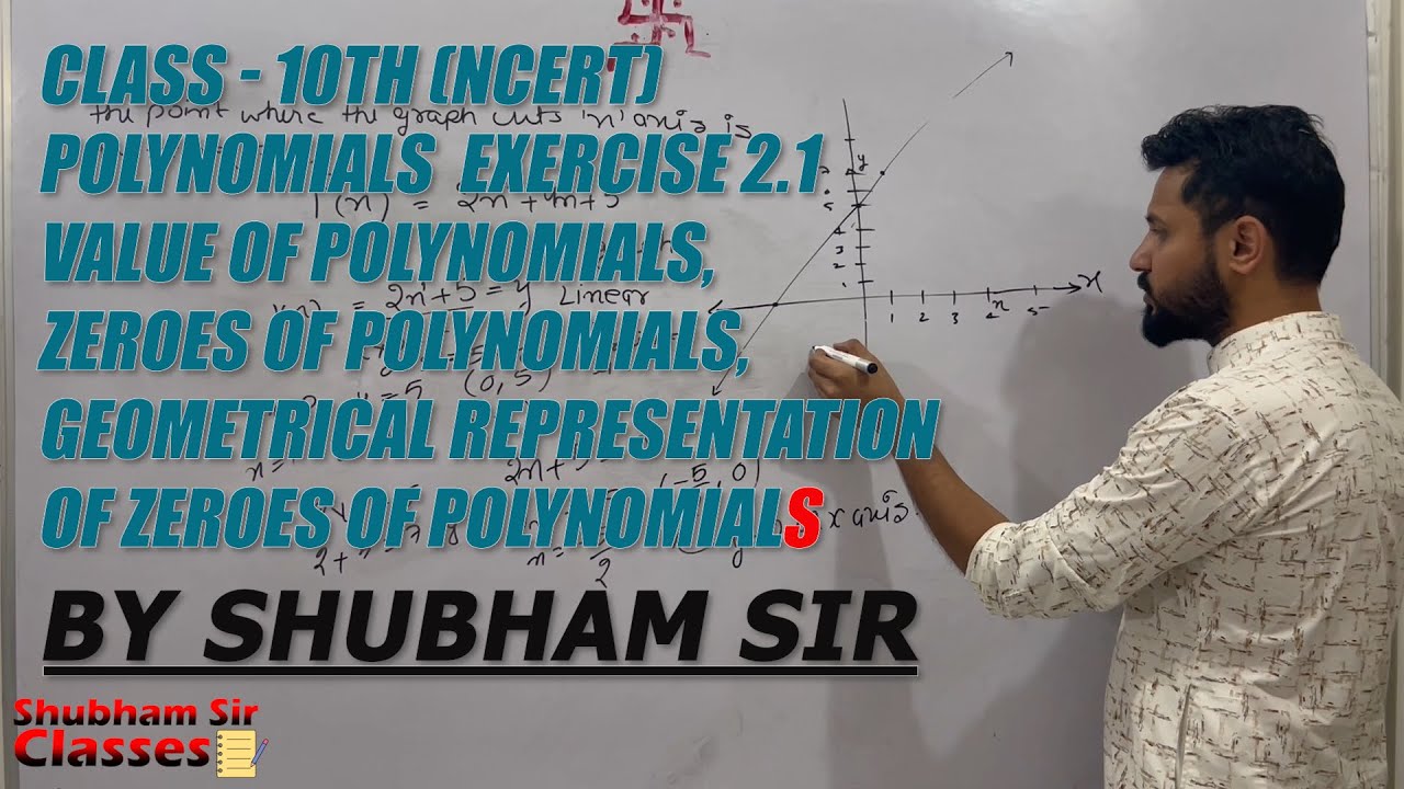 POLYNOMIALS CLASS 10TH, ZEROS OF POLYNOMIALS,POLYNOMILAS EXERCISE 2.1 BY SHUBHAM SIR CLASSES ...