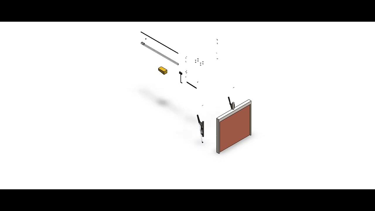 Animación de vista Explosionada de una puerta automática por sistema de ...