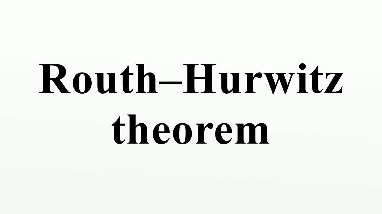 Routh–Hurwitz theorem - YouTube