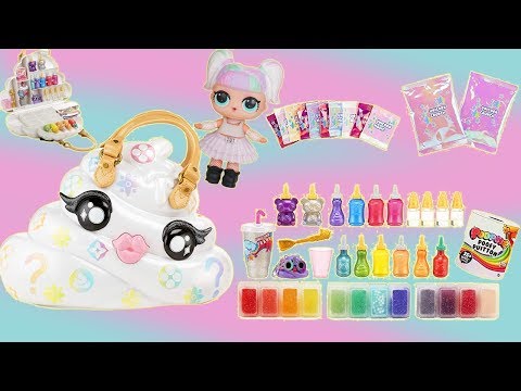 Pooey Puitton DIY Slime Kit Bling Bag with LOL Surprise Unicorn Bedorom Set