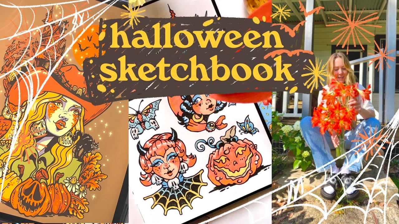 Spooky scribbles • Halloween 2024 • Sketchbook drawings - YouTube