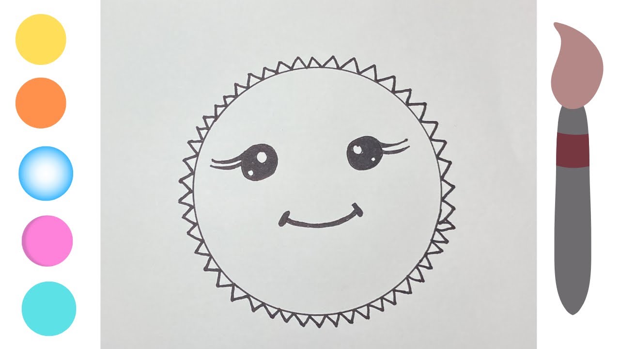 smiling sun drawing and painting | how to draw a smiling sun | How to ...