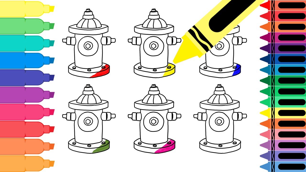 How to Draw a Colorful Fire Hydrant - Simple Drawings for Kids Art ...