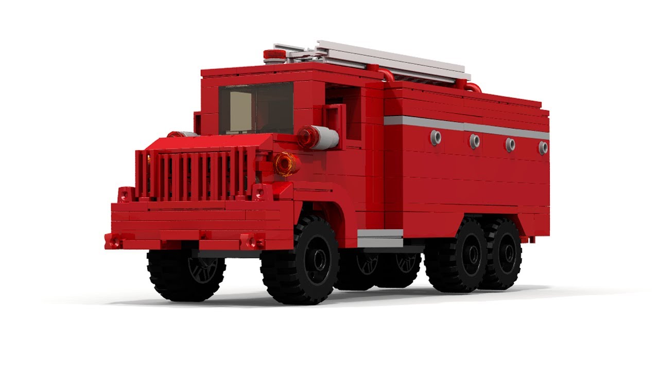 How to build custom LEGO City M35 Fire Truck MOC - YouTube