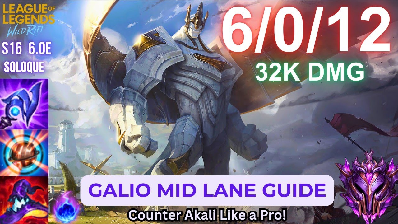 Wild Rift Galio Mid Lane Guide - Dominate Akali - Build, Runes ...
