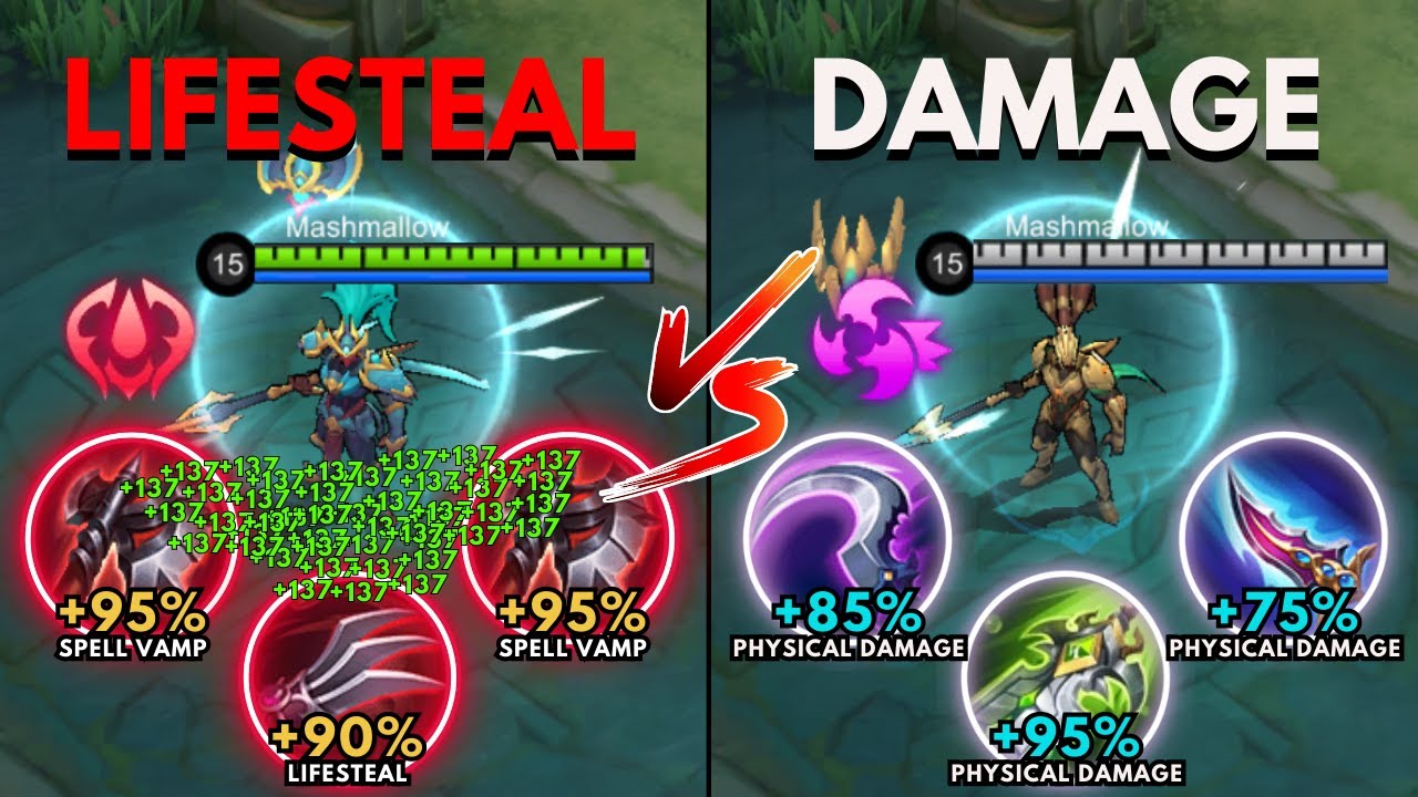 Alpha Full Lifesteal Build vs Alpha Full Damage Build - YouTube