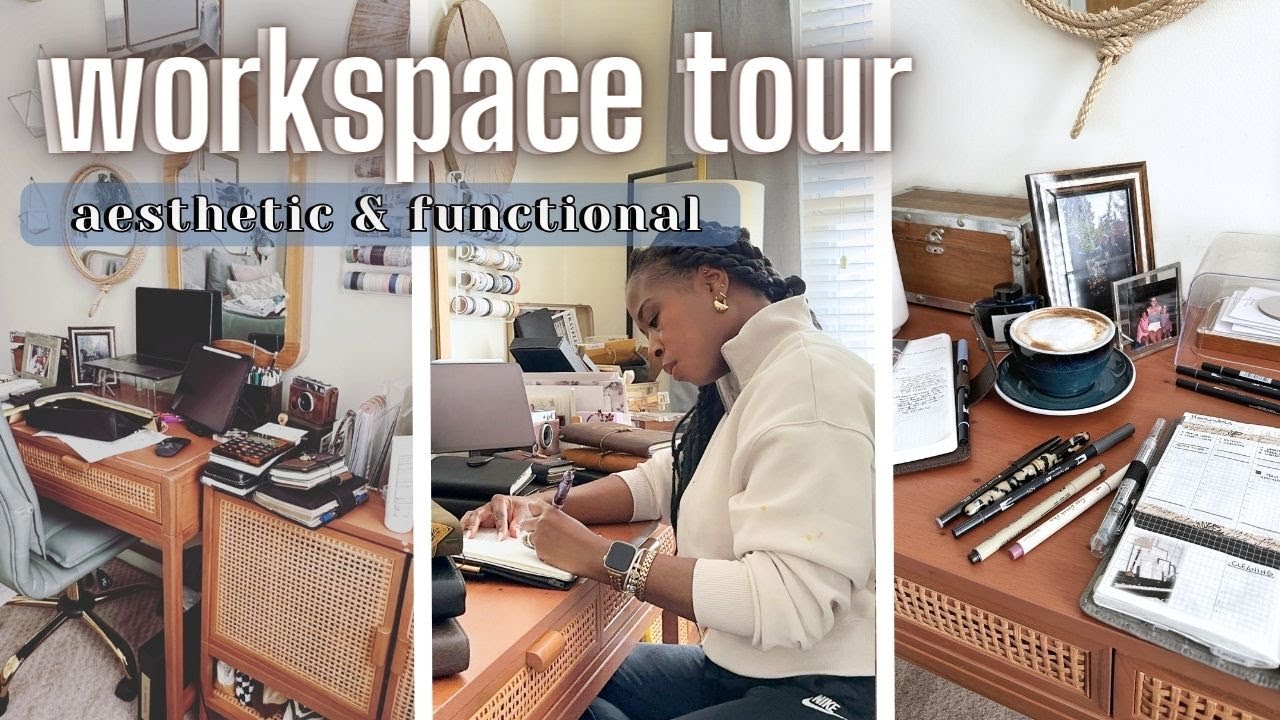 Workspace Tour | Aesthetic & Functional Desk Setup - YouTube