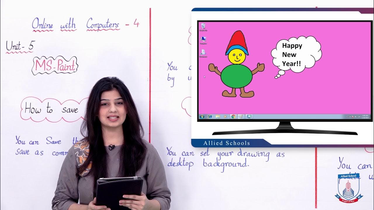 Class 4 - Computer Studies - Chapter 5 - Lecture 5 - How to Save & Print in MS Paint -Allied ...