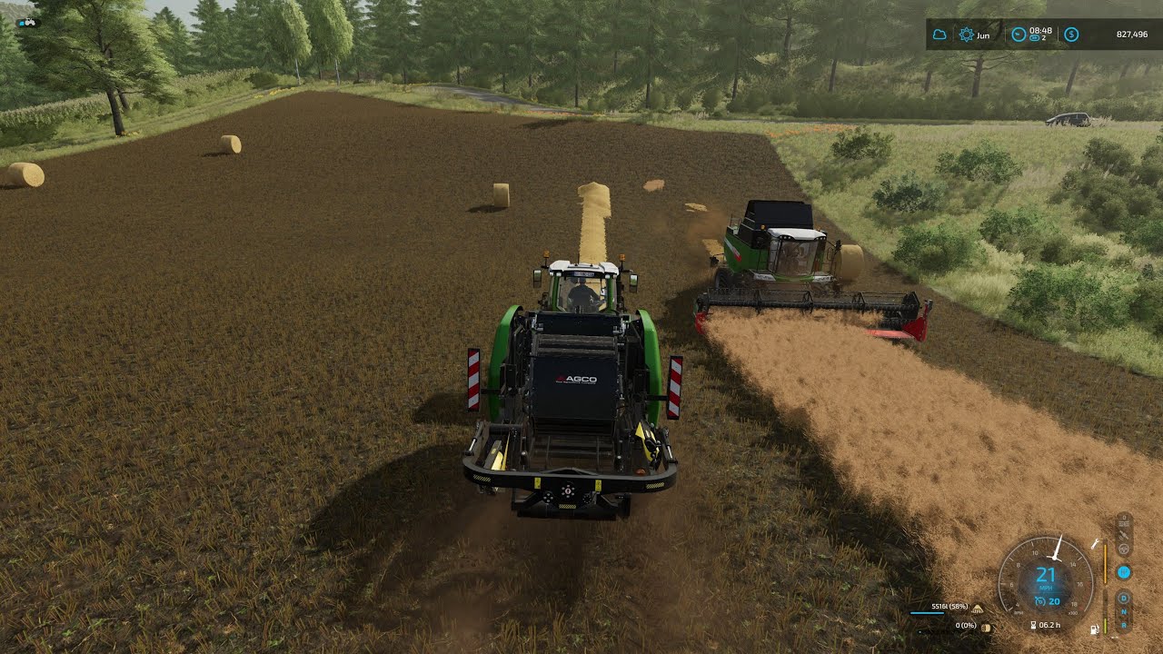 FS 22 TVTOF (Organic Farmer) * 24 * Canola Harvest, Canola Straw Bales ...