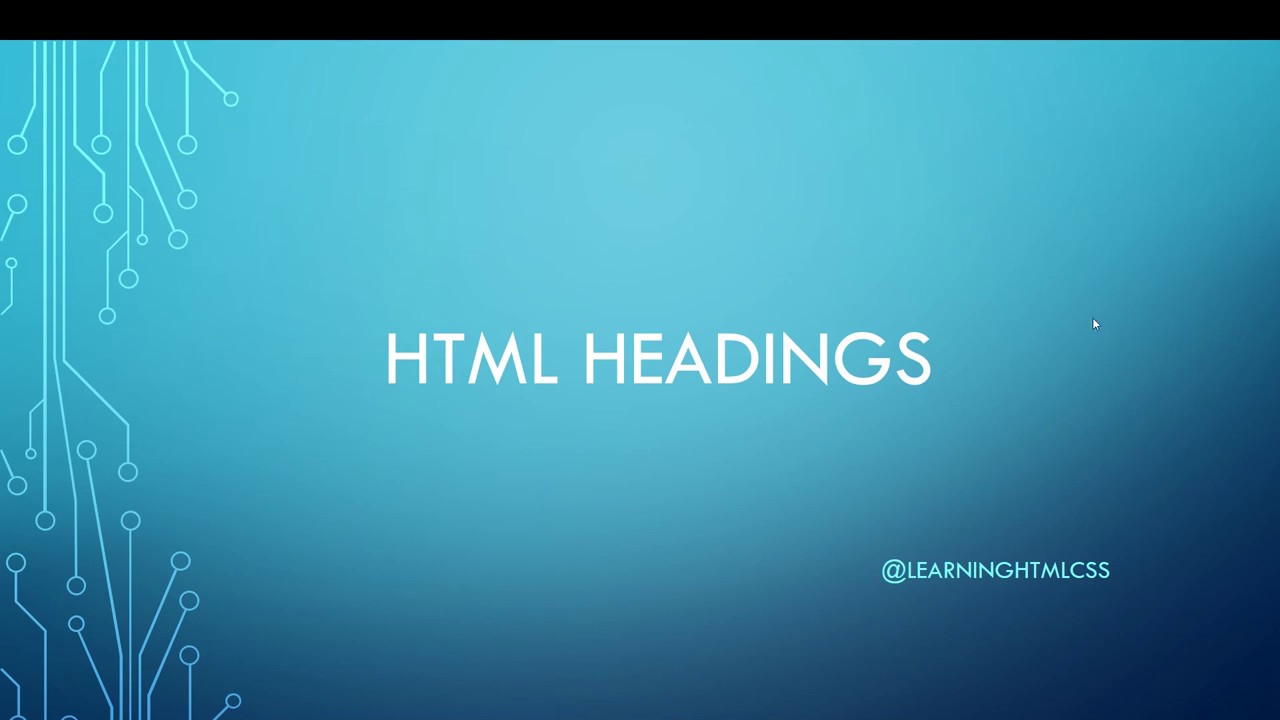 Html Headings Youtube