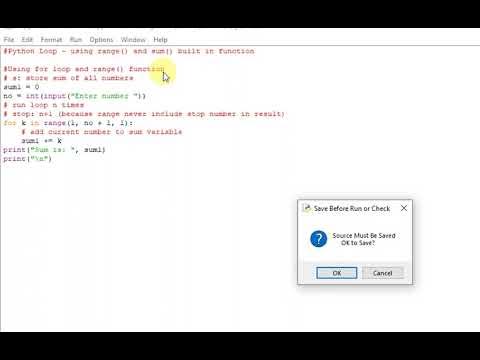 Python Loop - using range() and sum() built in function - YouTube