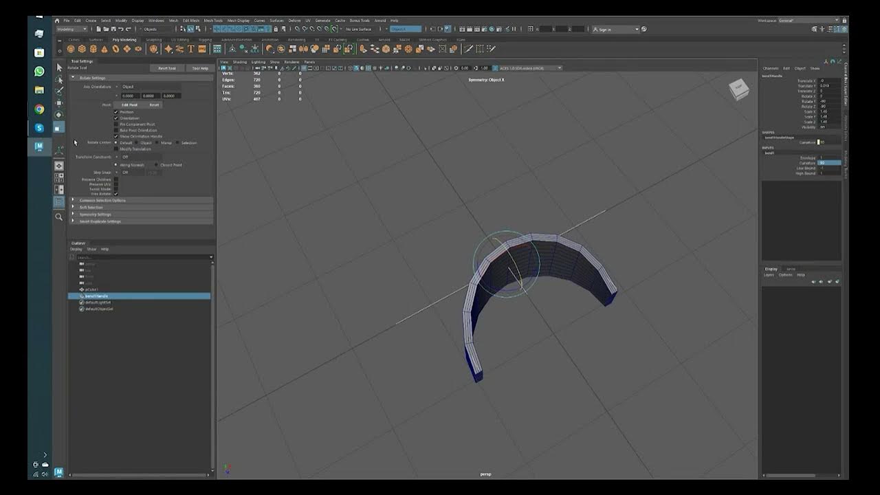 MAYA 2024, Deform Nonlinear Bend #maya2024 #nonlinear #deform #mayatutorial #howto - YouTube