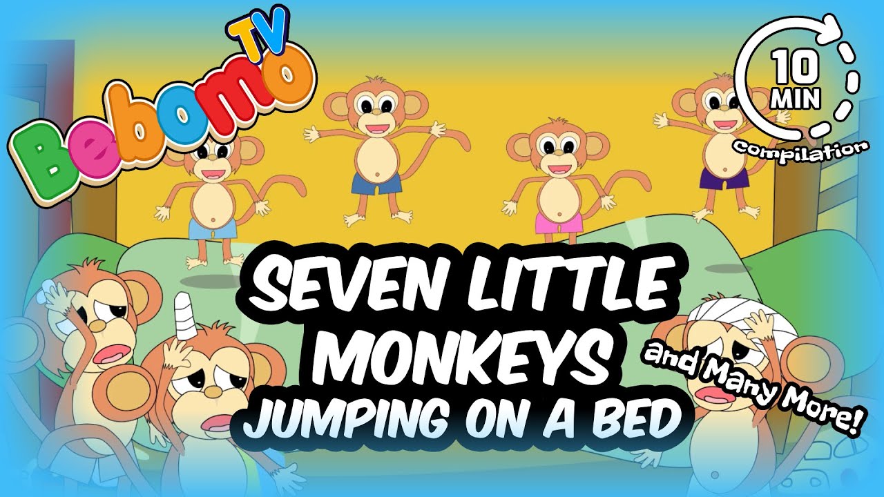 Seven Little Monkeys + More - Fun Nursery Rhymes & Kids Songs - Bebomo ...