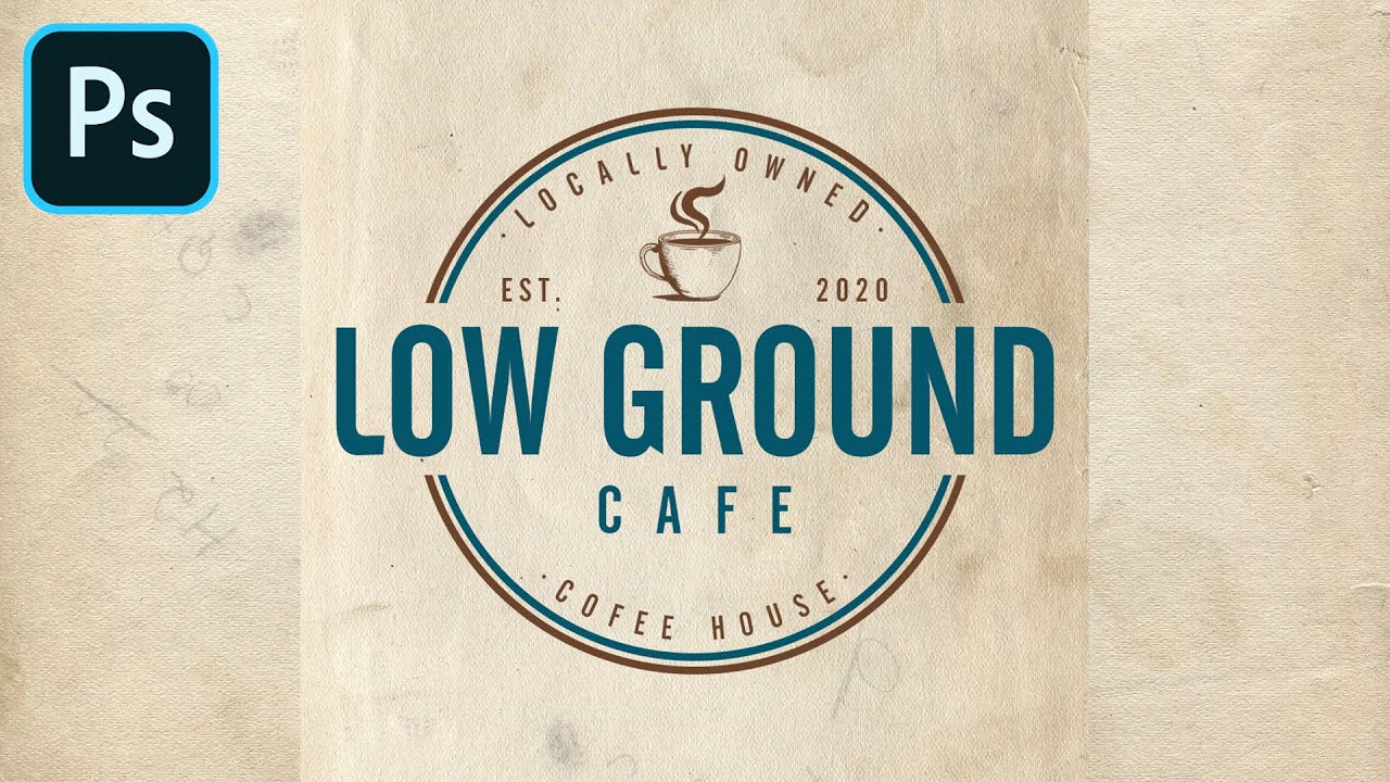 How to Make a Rustic Coffee Shop Logo in Photoshop - YouTube