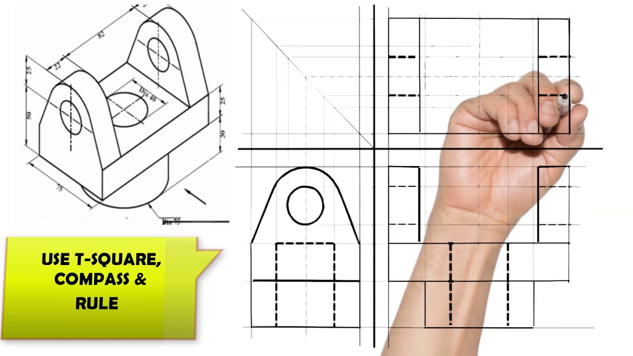 #engineering_drawing #iti_drawing #3rd_angle #isometric_views #3rd ...