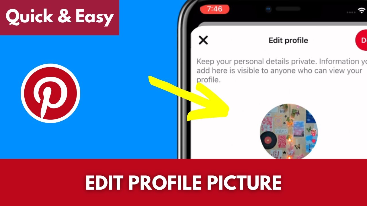 How to EDIT PROFILE PICTURE on Pinterest - YouTube