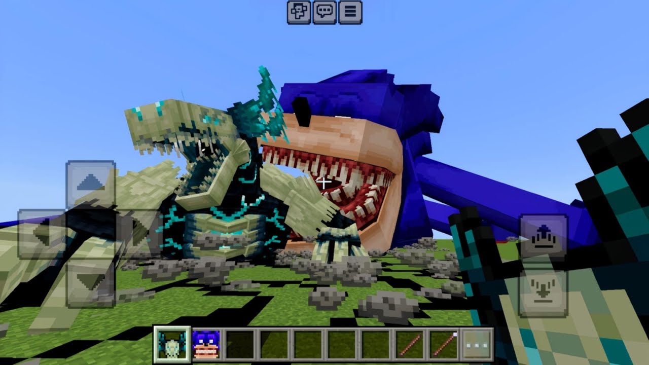 Shin Sonic Tapes Vs. Wardenzilla Kaijucraft Mod In Minecraft PE - YouTube