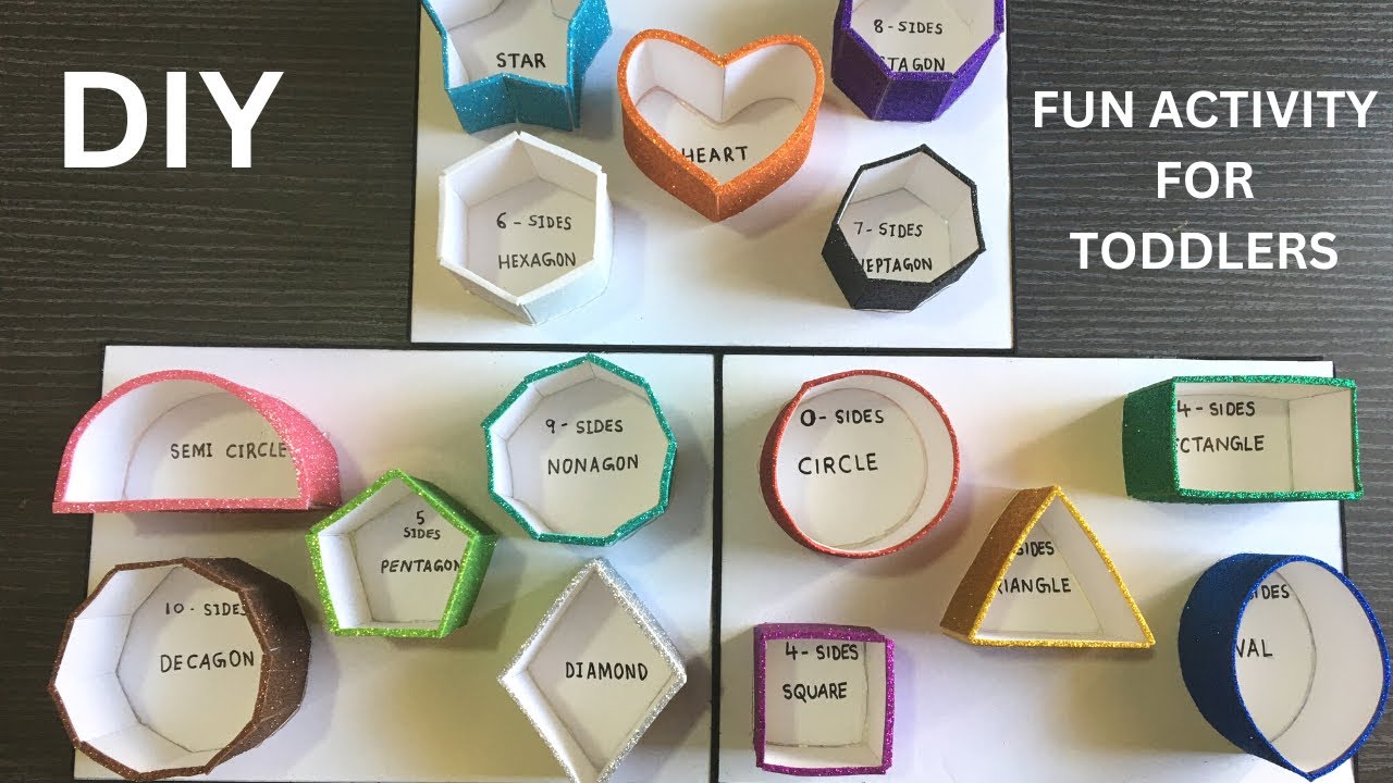 DIY LEARN SHAPES AND COLORS EASY FUN ACTIVITY FOR TODLERS ...
