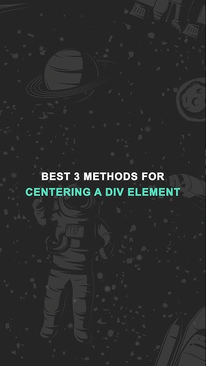 Best 3 Methods For Centering A Div Element Html Htmlcss Vscode Coding Programming Web 3472