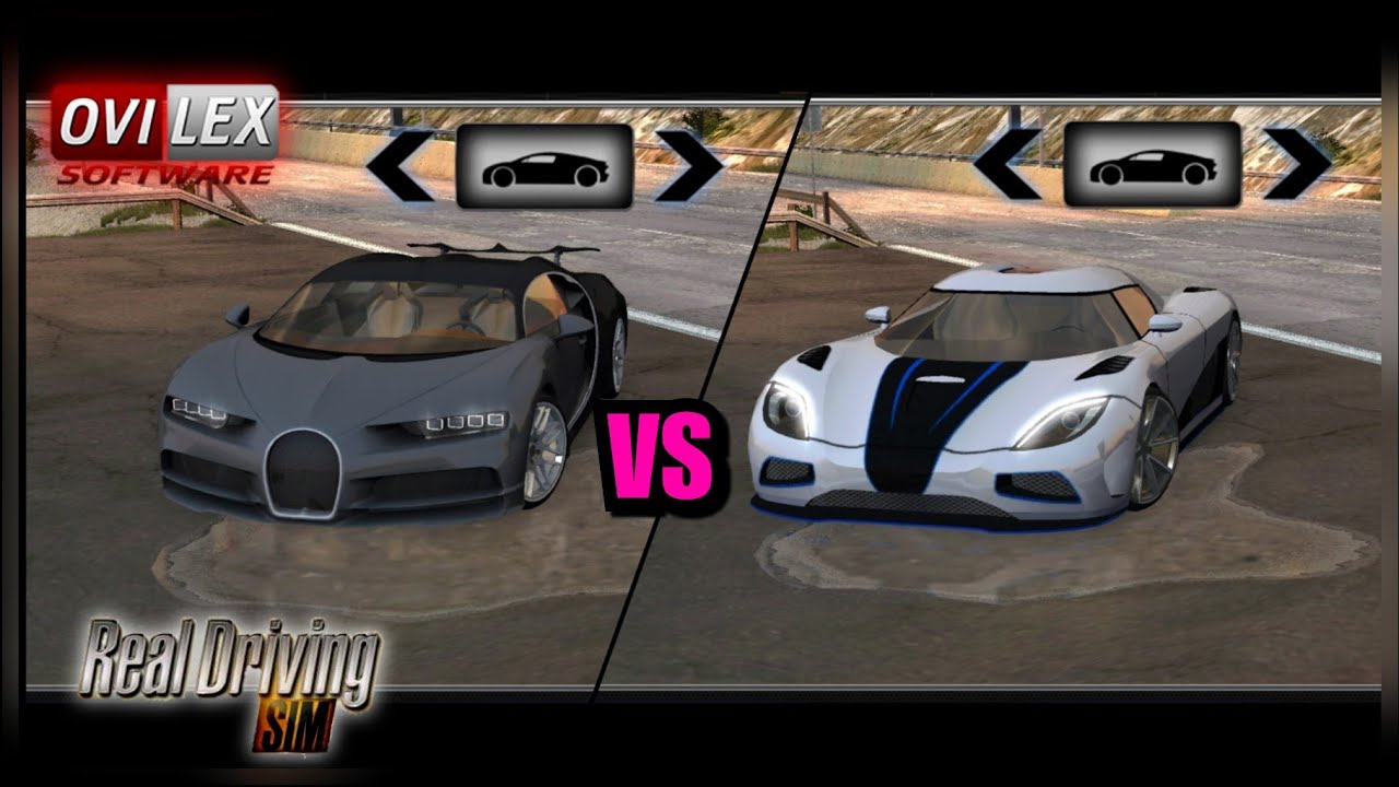 Real Driving Sim DRAG RACE! - Bugatti Chiron Vs Koenigsegg Agera Ovilex ...