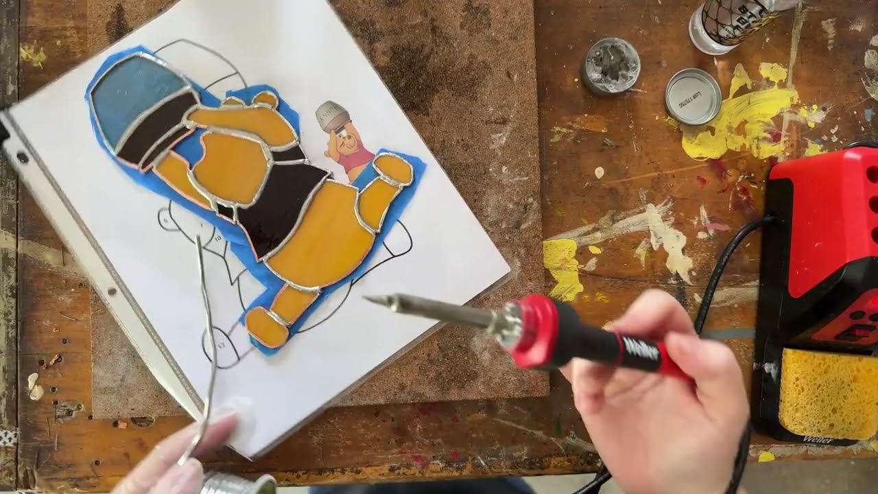 Jens Stained Glass is live soldering Winnie the Pooh - YouTube