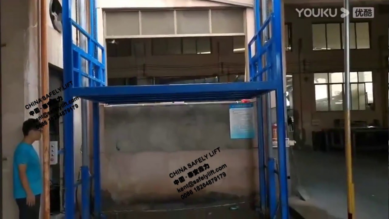 Hydraulic goods lift installation finished - YouTube