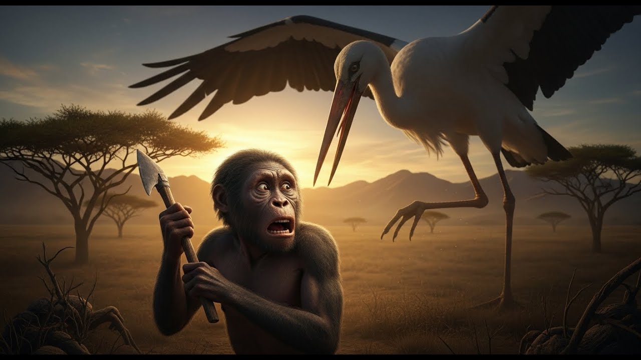 Life in Millions of Years Ago – Early African Hominids Face Giant Stork ...