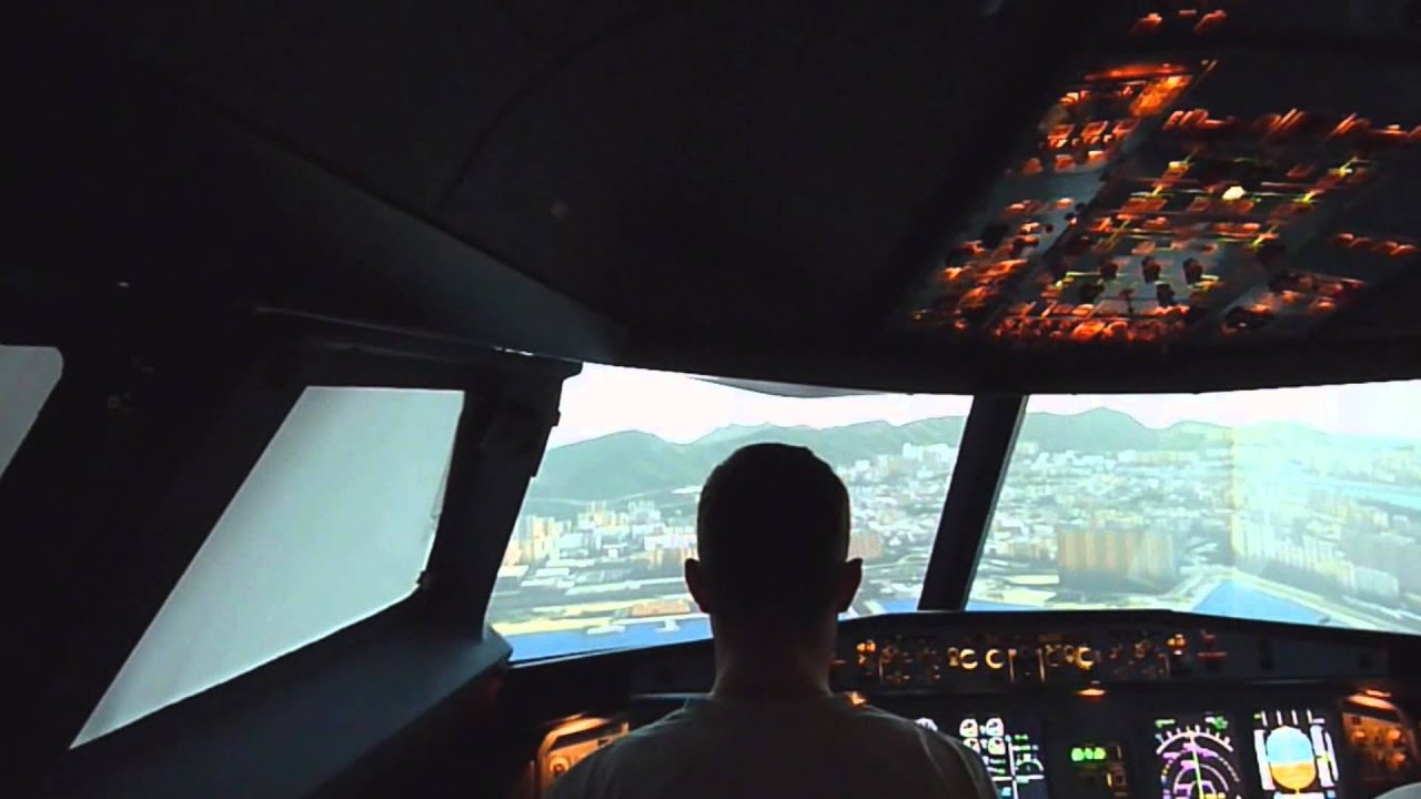 Home Simulator Cockpit Checkerboard Approach Kai Tak HKG - A320 Flight ...