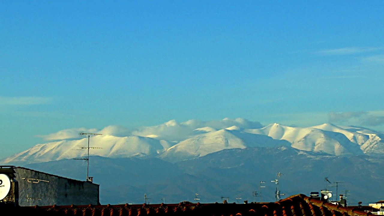 Snow on the top of mount Olympus the highest mountain in Greece ...