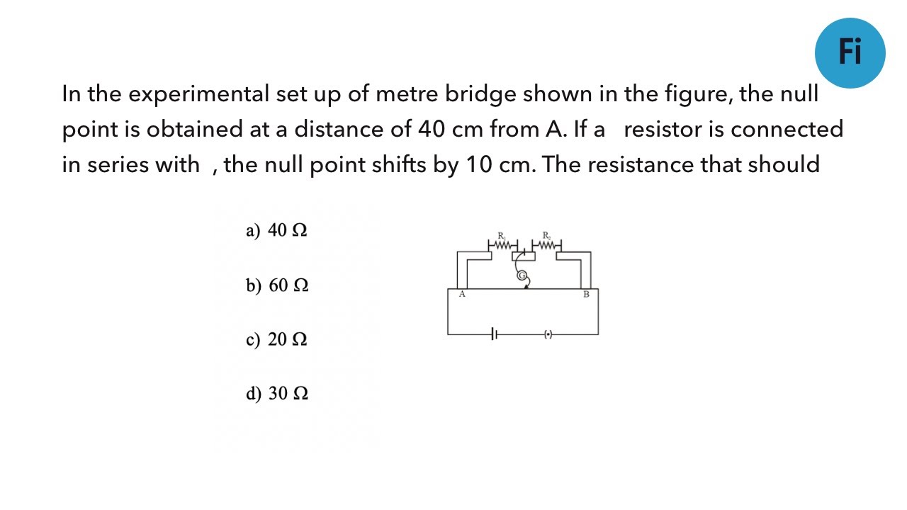 In the experimental set up of metre bridge shown in the figure, the ...