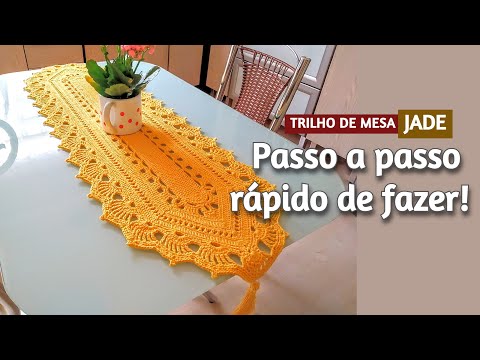 TRILHO DE MESA JADE EM CROCHÊ: PASSO A PASSO RÁPIDO E SIMPLES DE FAZER @SamuelMulekeArtesão
