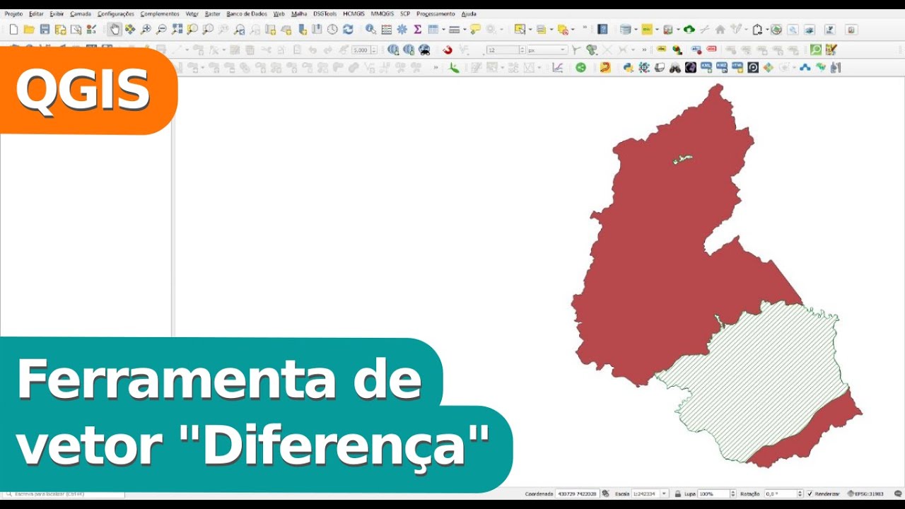 Ferramenta de vetor "Diferença" no QGIS - YouTube