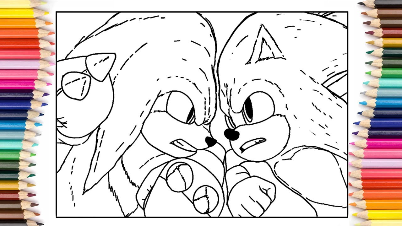 ⭐️ How to draw Sonic & Knuckles ⭐️ Sonic vs Knuckles Coloring Page ⭐️ ...