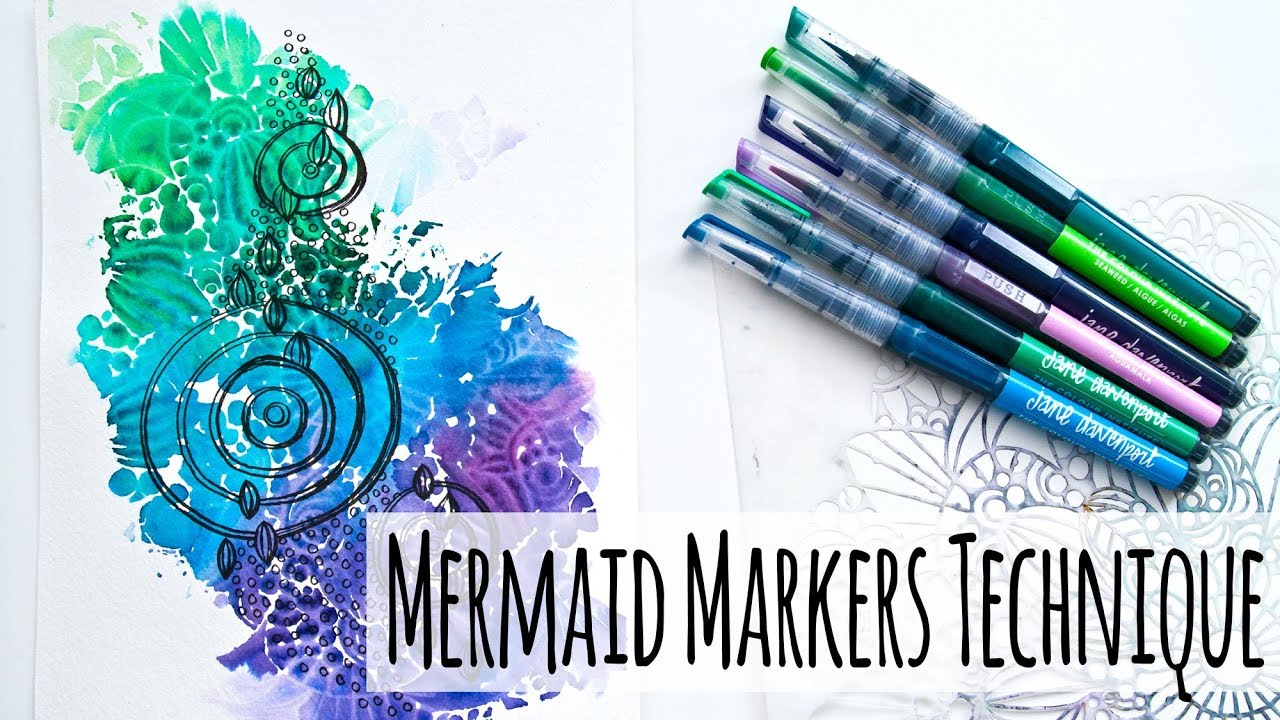 A Fun Technique For Using Mermaid Markers With Stencils - YouTube