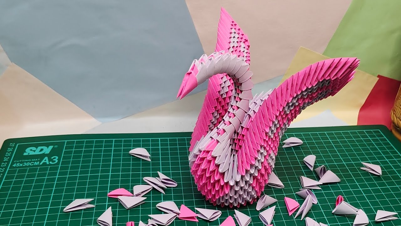 ORIGAMI 3D SWAN // IDE MEMBUAT ANGSA DARI KERTAS - YouTube