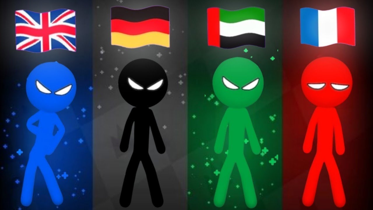 United Kingdom vs Germany vs UAE vs France in the Game STICKMAN PARTY ...