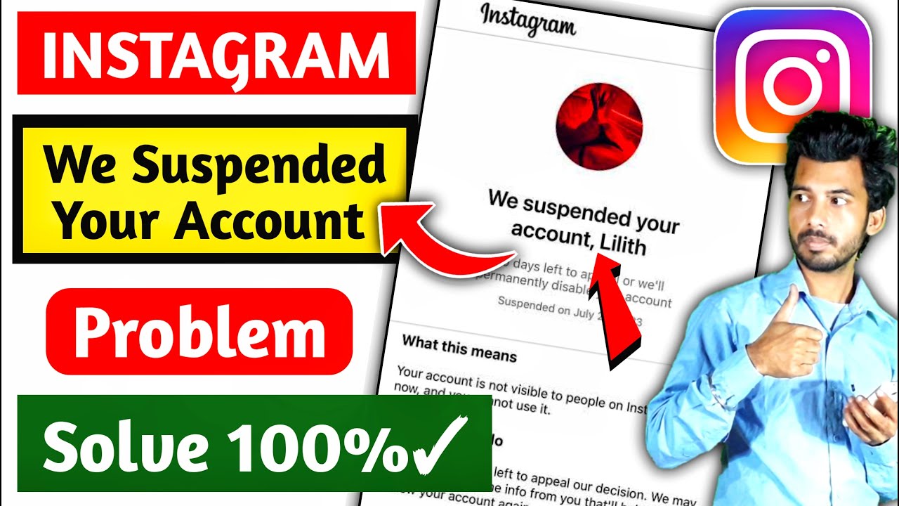 How to fix We Suspended Your Account Instagram 180 days Problem - YouTube