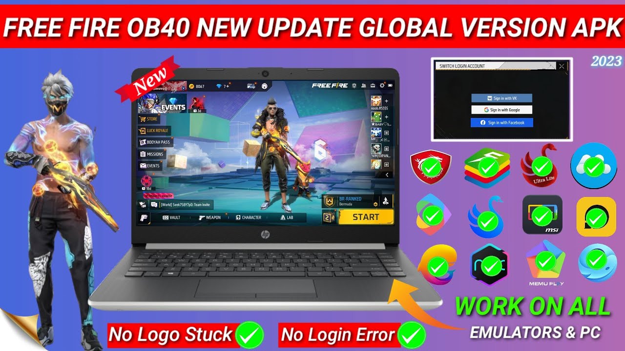 Free Fire Global Version OB40 Updated | Best For Low End PC - High FPS ...