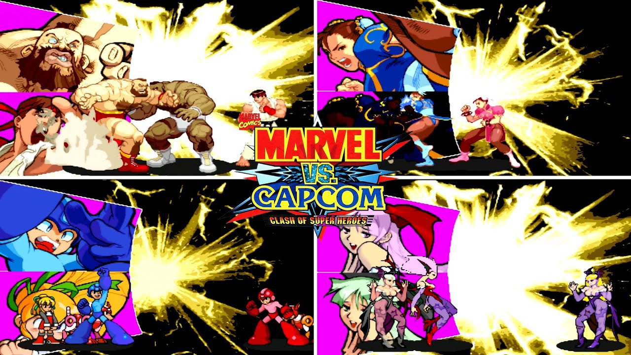Marvel vs Capcom 1: All Characters CROSSOVER COMBINATIONS - YouTube