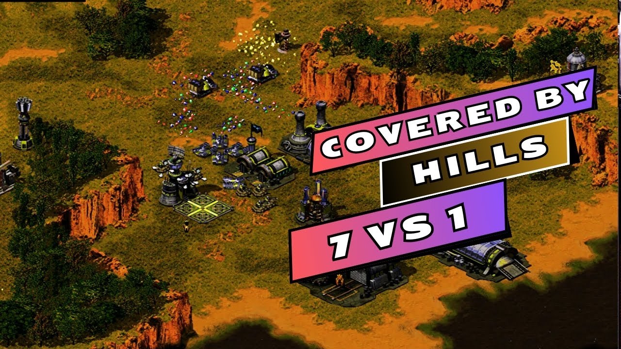 Red Alert 2 - 7 Vs 1 - Covered By Hills - Super Weapons On - Yuri's ...