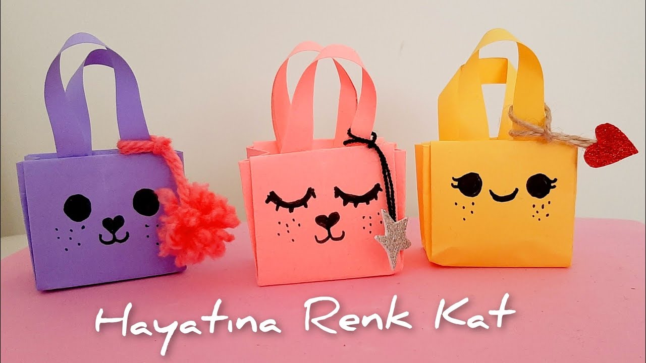 Origami Çanta Yapımı 🛍🛍Çok Kolay ve Çok Şirin El Çantaları 🎁Hem de Çok ...