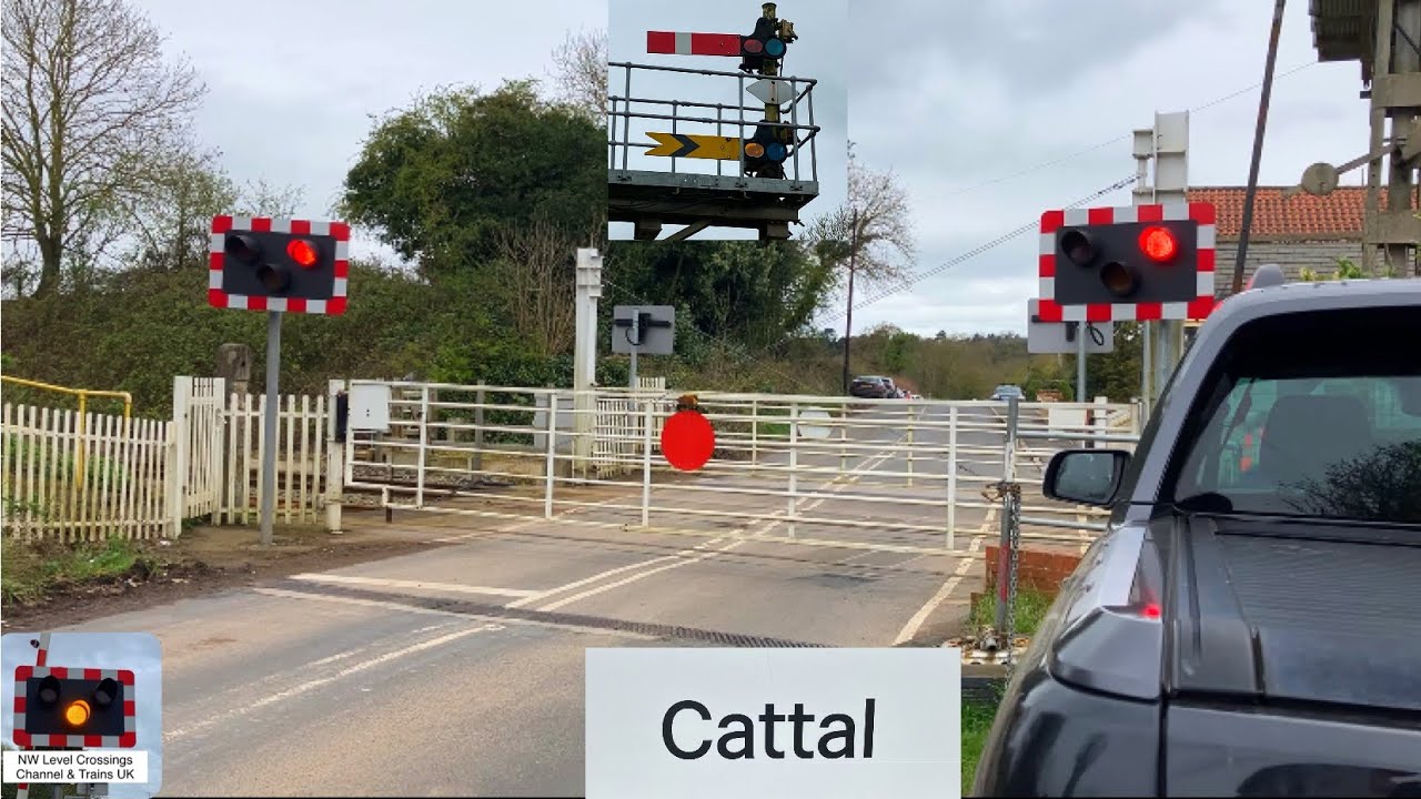 (Manual Gates & LEDs) Cattal Level Crossing, North Yorkshire - YouTube