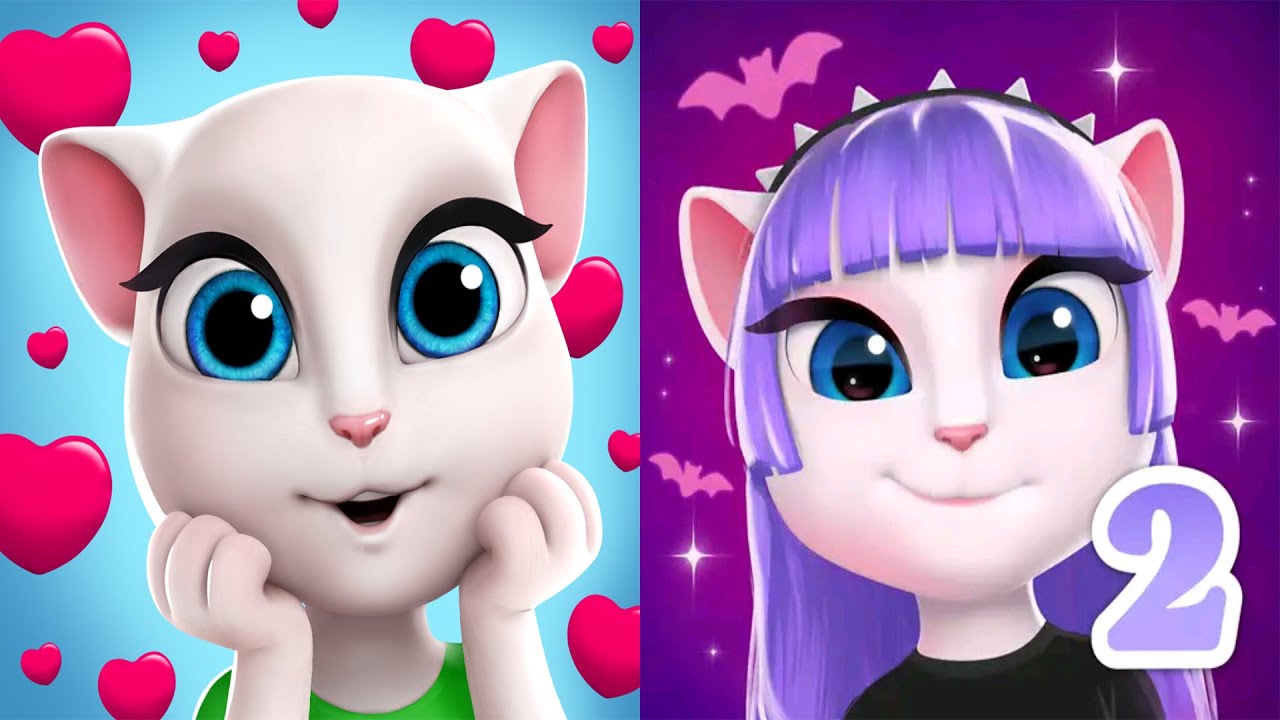 Stylish Makeup Looks and Super sweet activities My Talking Angela2 vs ...